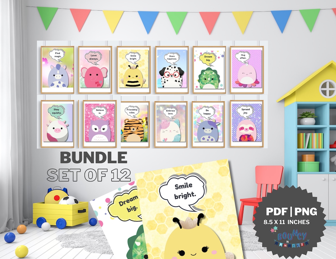 Squishmallows Quotes Poster Bundle - Instant Download | Set of 12 ...
