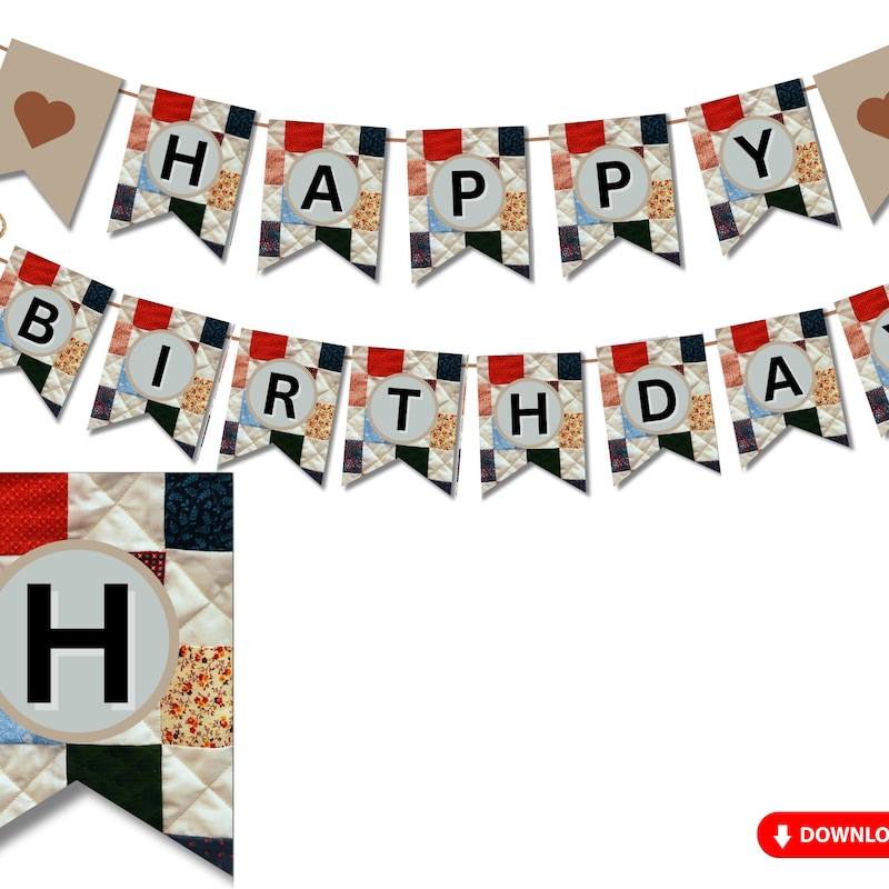 Happy Birthday Banner Fabric - Etsy