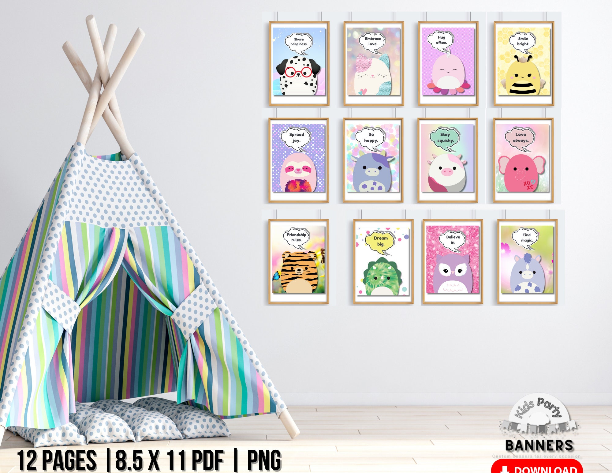 Squishmallows Quotes Poster Bundle - Instant Download | Set of 12 ...