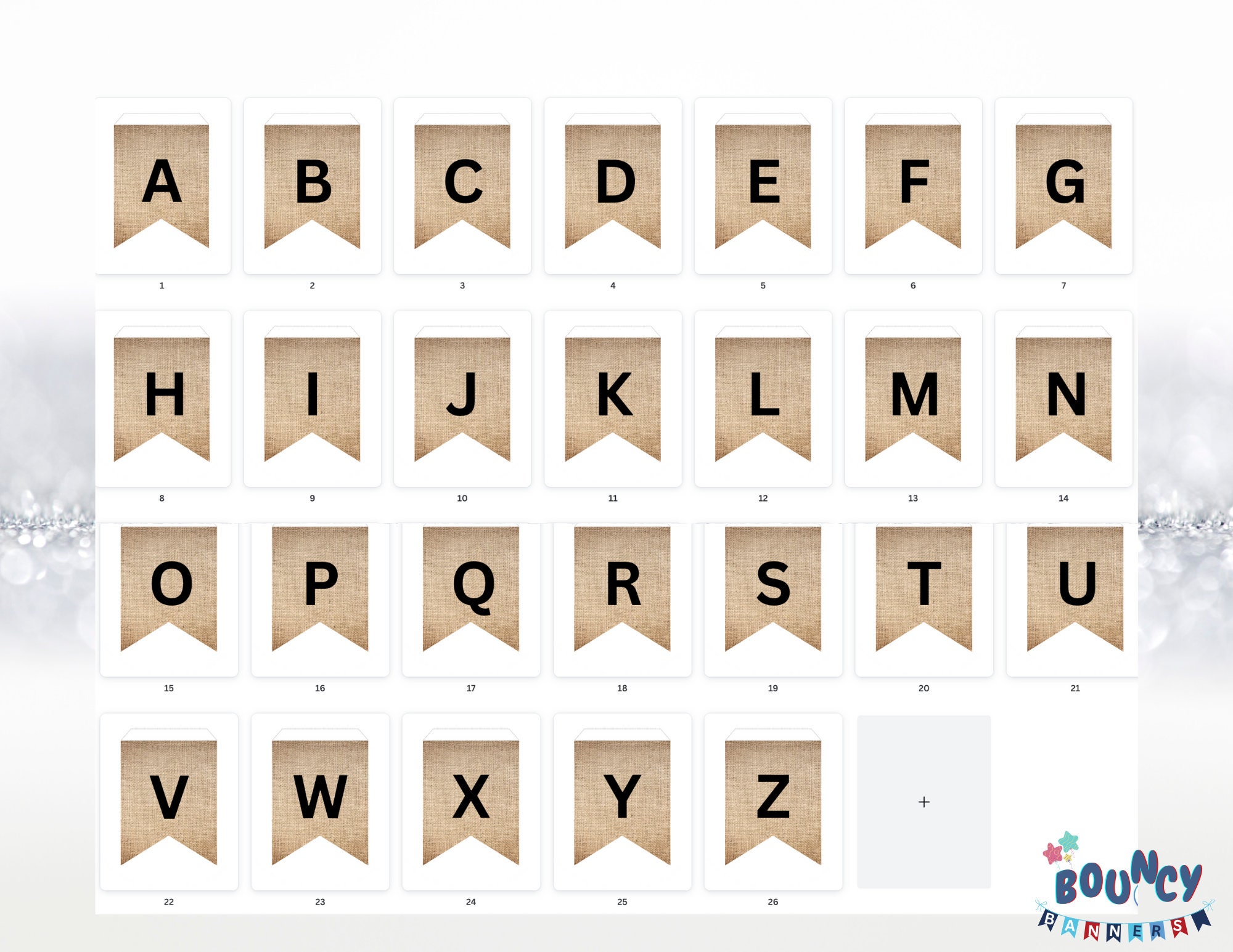 Rustic Burlap Alphabet Flags: Printable Letters, Punctuations, and ...