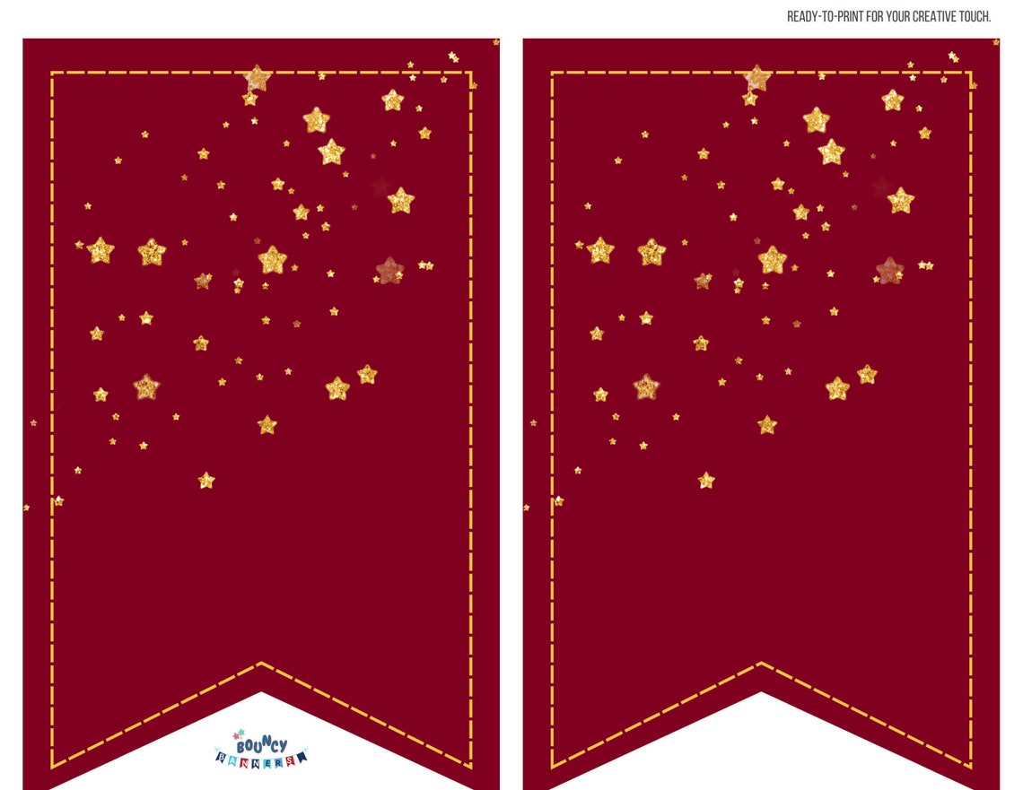 Printable Gold Glitter Alphabet and Numbers Bunting Banner - Burgundy ...