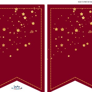 Printable Gold Glitter Alphabet and Numbers Bunting Banner - Burgundy ...