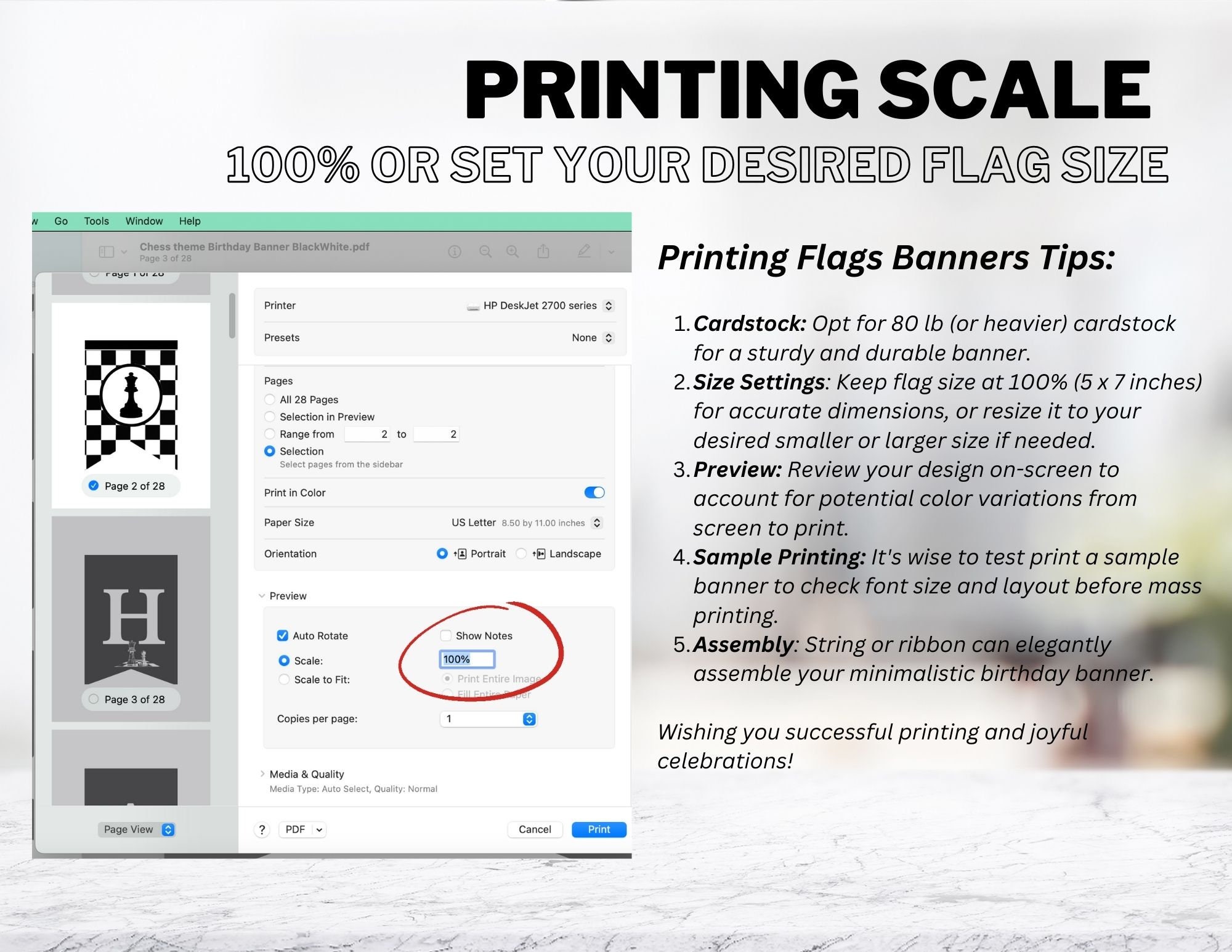 Printable Instant Download Blue Happy Birthday Banner Flags - Full ...