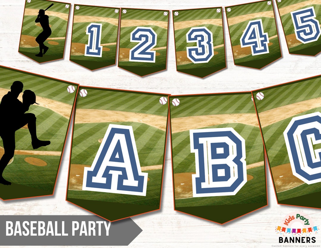 Baseball Party Banner Printables Baseball Birthday Banner Downloads ...