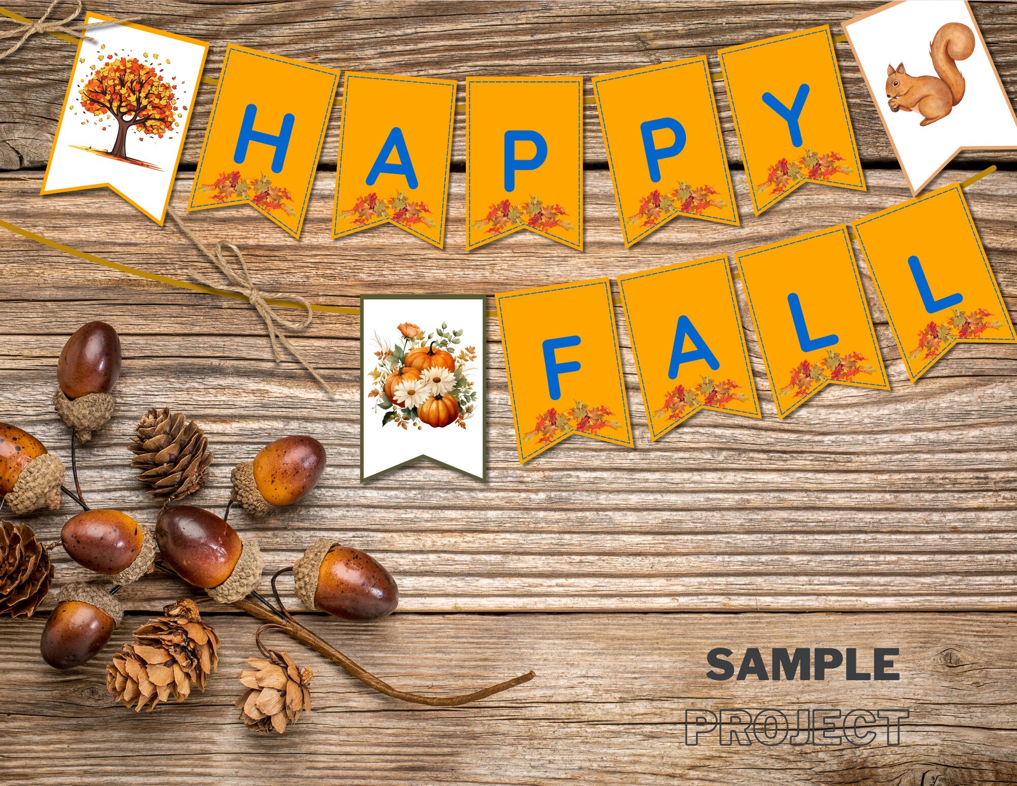 Printable Elegant Fall Alphabet Banner Deep Orange & Silver - Etsy