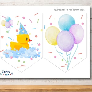 Rubber Duck Birthday Banner Flags - Quack-tastic Celebration Decor - Etsy