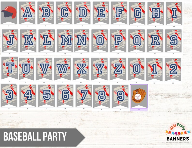 Baseball Party Banner Printables | Baseball Birthday Banner Downloads ...