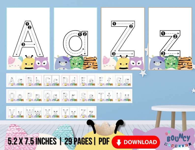 Squishmallows Alphabet Tracing Worksheets - Upper and Lowercase Letters ...