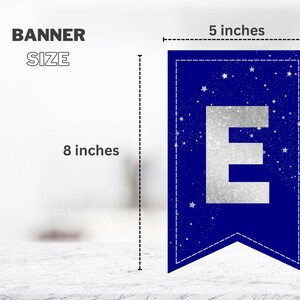 Silver Glitter on Navy Blue Background Party Bunting Banner Alphabet ...