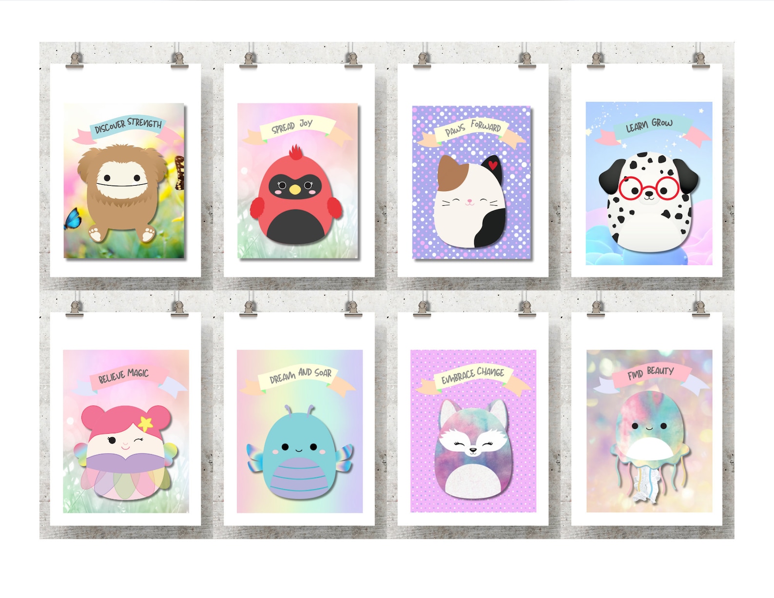 Squishmallows Quotes Motivational Poster Instant Download Set of 14 ...