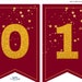 Printable Gold Glitter Alphabet and Numbers Bunting Banner - Burgundy ...