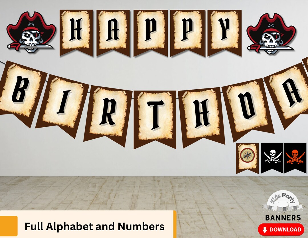 Pirate Theme Birthday Banner | Pirate Theme Birthday Party | Pirate ...