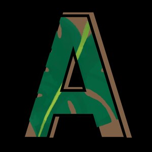 Jungle Safari Alphabet Letters A-Z | Monstera Leaf Printable Banner ...