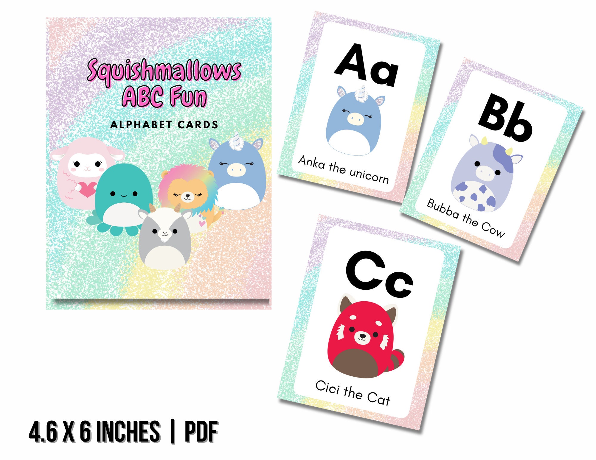 Squishmallow Alphabet Cards for Kids Room Decor and Homeschooling ...