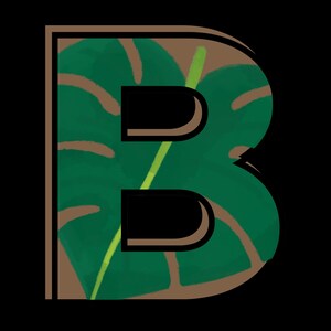 Jungle Safari Alphabet Letters A-Z | Monstera Leaf Printable Banner ...