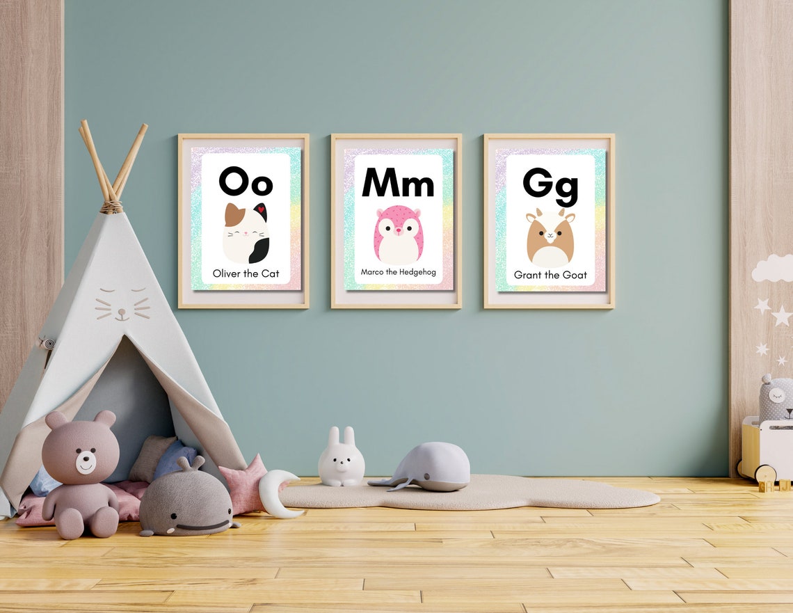 Squishmallow Alphabet Poster Set for Kids Room Decor and - Etsy UK