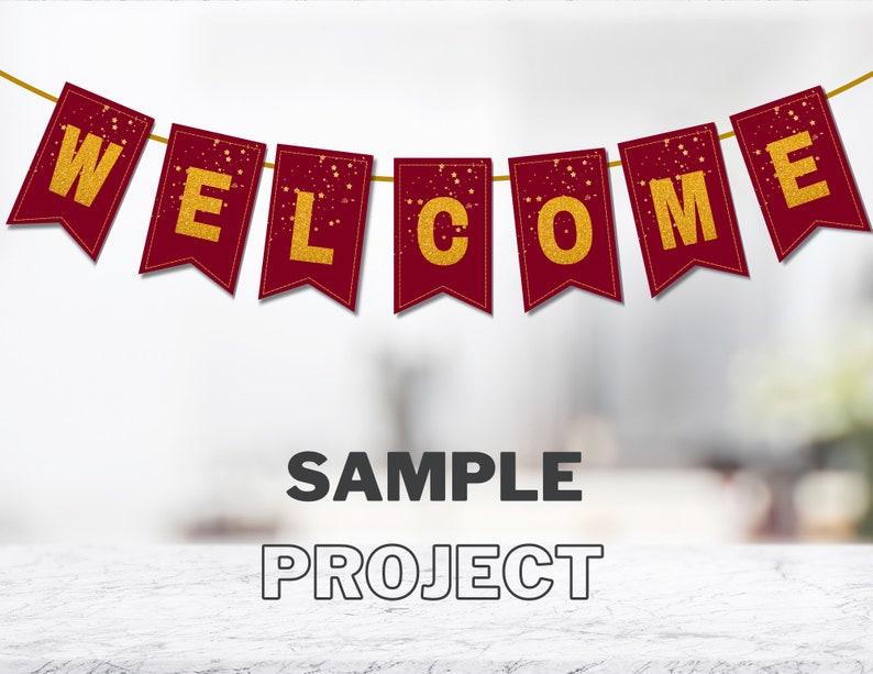 Printable Gold Glitter Alphabet and Numbers Bunting Banner - Burgundy ...