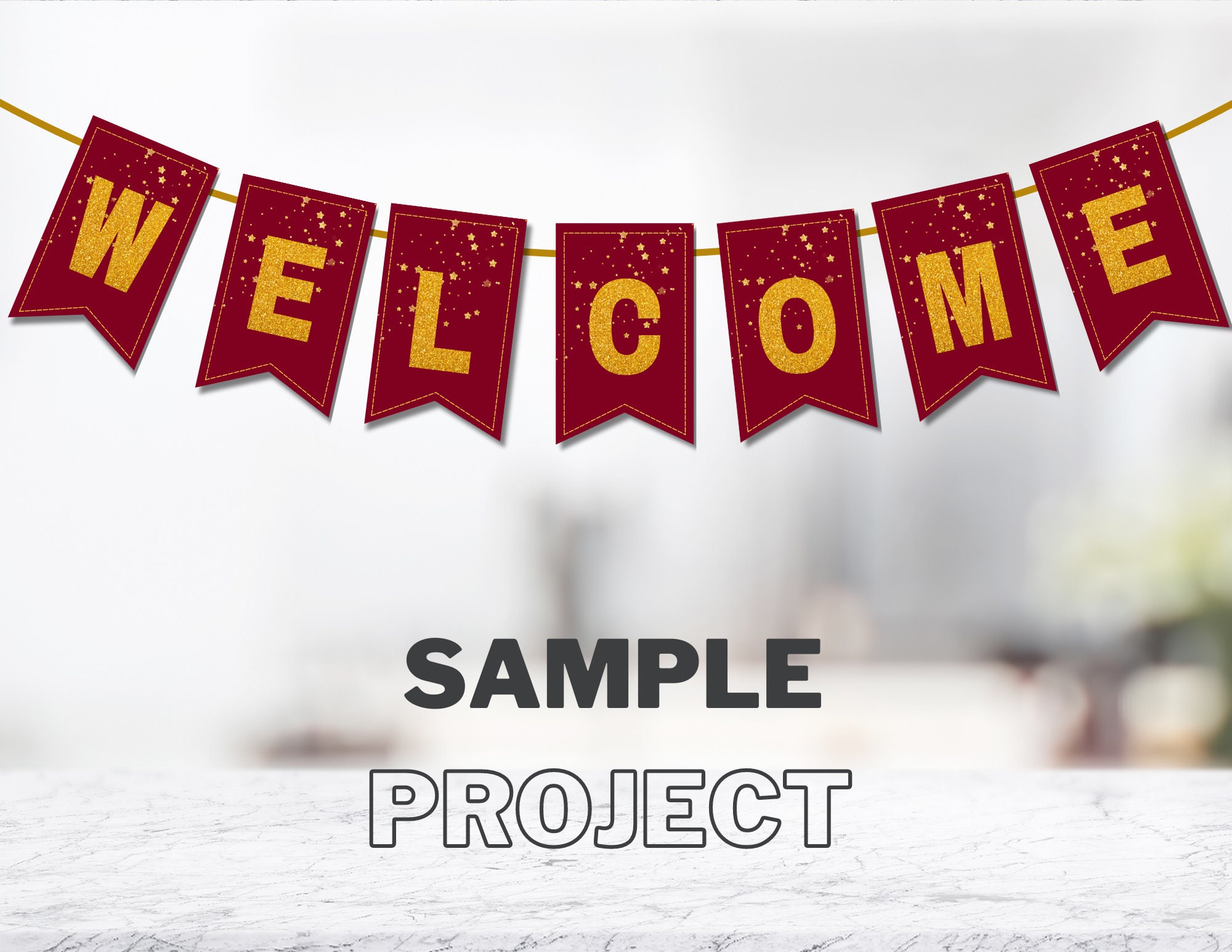 Printable Gold Glitter Alphabet and Numbers Bunting Banner - Burgundy ...