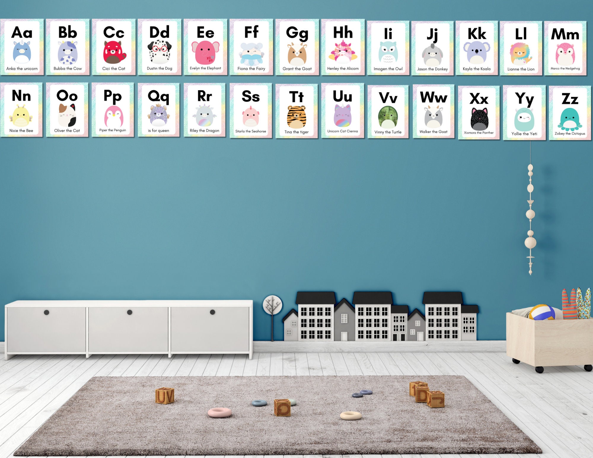 Squishmallow Alphabet Poster Set for Kids Room Decor and Homeschooling ...