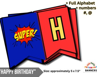 Superhero Birthday Banner Superhero Party Decorations Full - Etsy