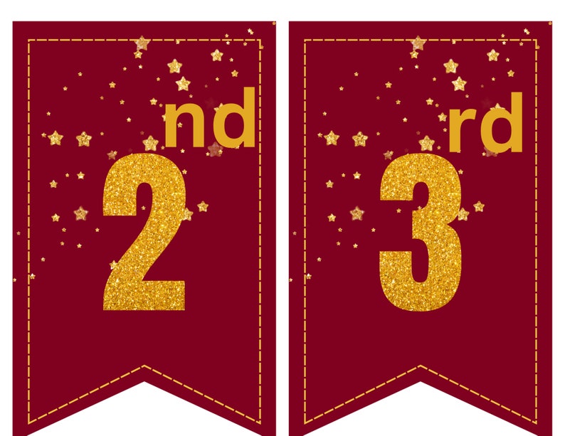 Printable Gold Glitter Alphabet and Numbers Bunting Banner - Etsy