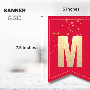 Crimson Elegance: Gold Glitter Alphabet & Number Banners Gold Stars ...