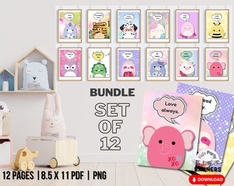 Squishmallows Quotes Poster Bundle Instant Download Set of 12 Kids ...