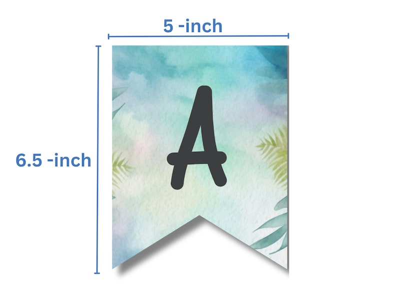 Hawaiian Island Theme HAPPY BIRTHDAY Banner With Abstract Floral ...