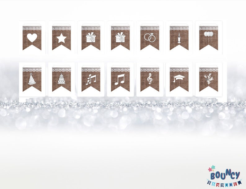 Rustic Burlap Banner Alphabet Flags With Lace Border Number - Etsy