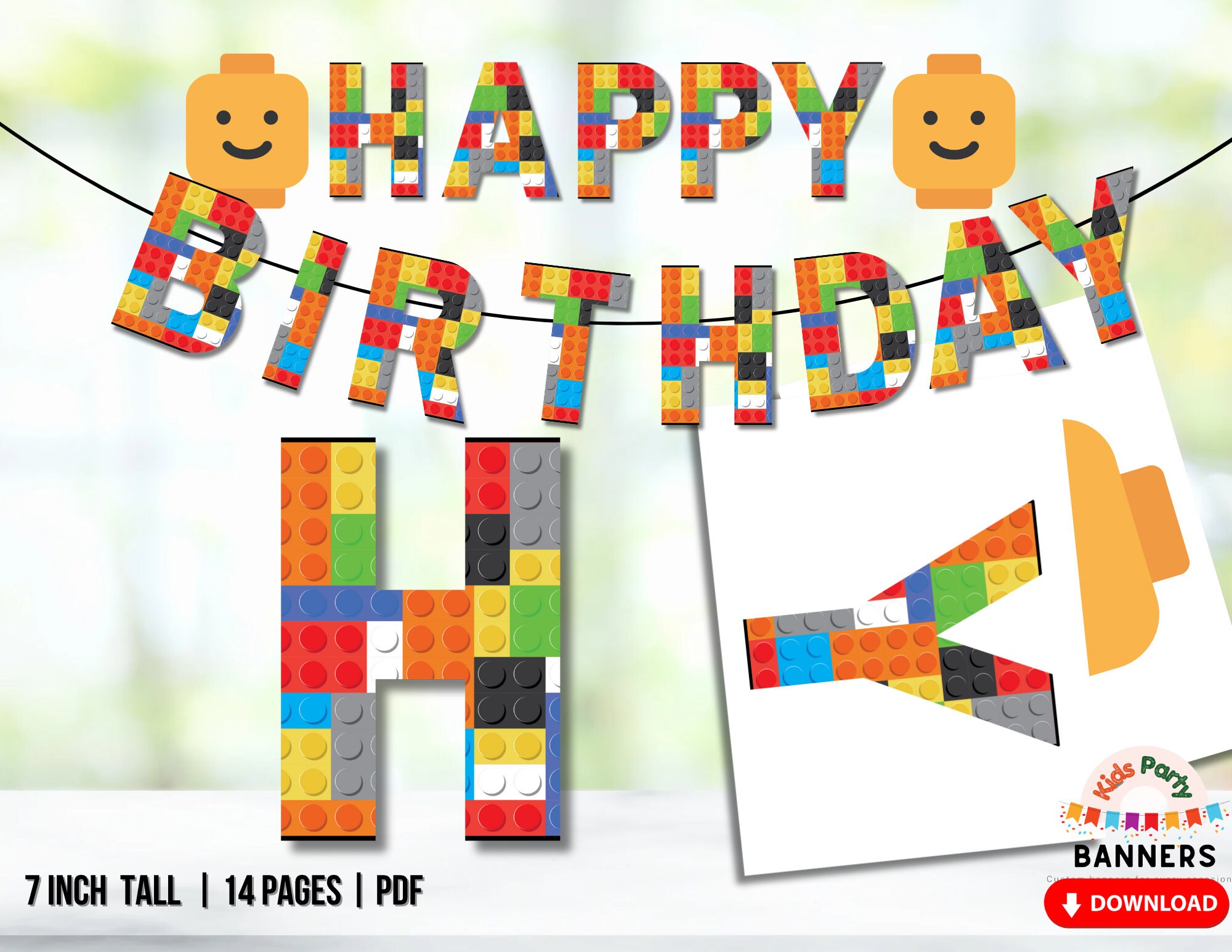 Building Block Lego Birthday Banner, Brick Celebration Banner, Brick ...