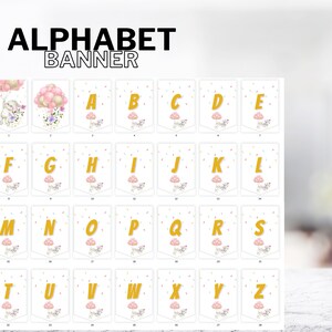 Bunny With Pink and Gold Balloon - Pastel Watercolor - Birthday Banner ...