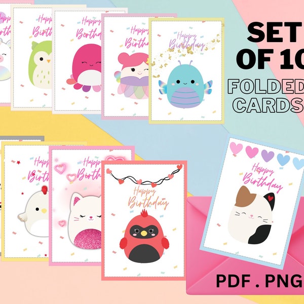 Printable Squishmallow Birthday Card - Etsy