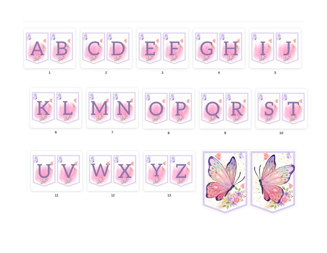 Happy Birthday Banner Butterfly Birthday Banner Floral Flowers Pink ...