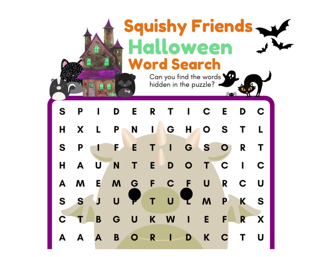 Halloween Squishmallows Word Search Games, Puzzles & Activities for ...