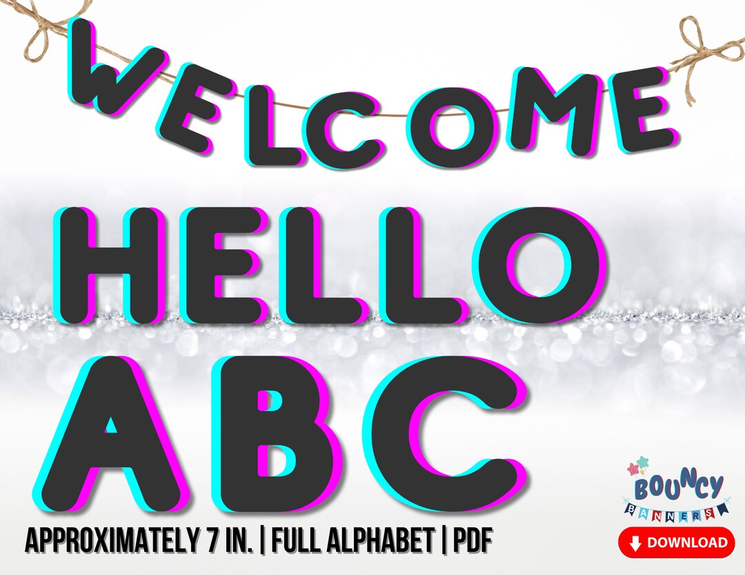 Glitchy Customizable Welcome Home Name Banner Dark Gray Font Glitchy ...