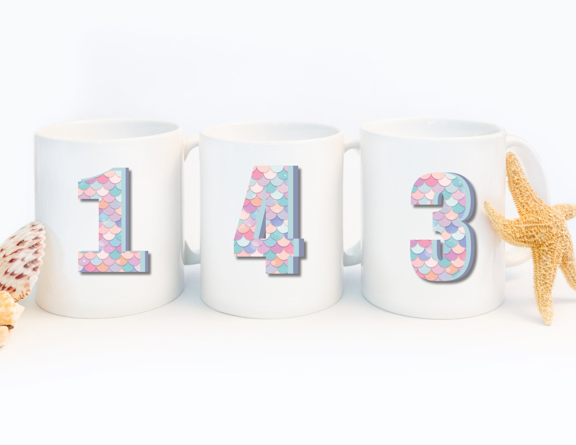 Mermaid Scales Numbers Banner Flags Printable Instant Download PDF ...