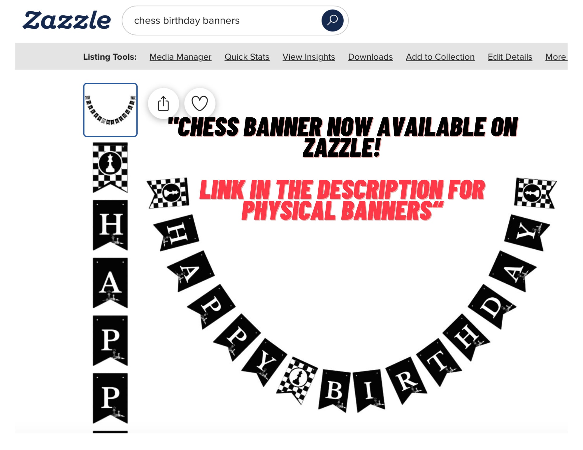 Digital Chess Party Banner: Instant Download Printable With Alphabet ...