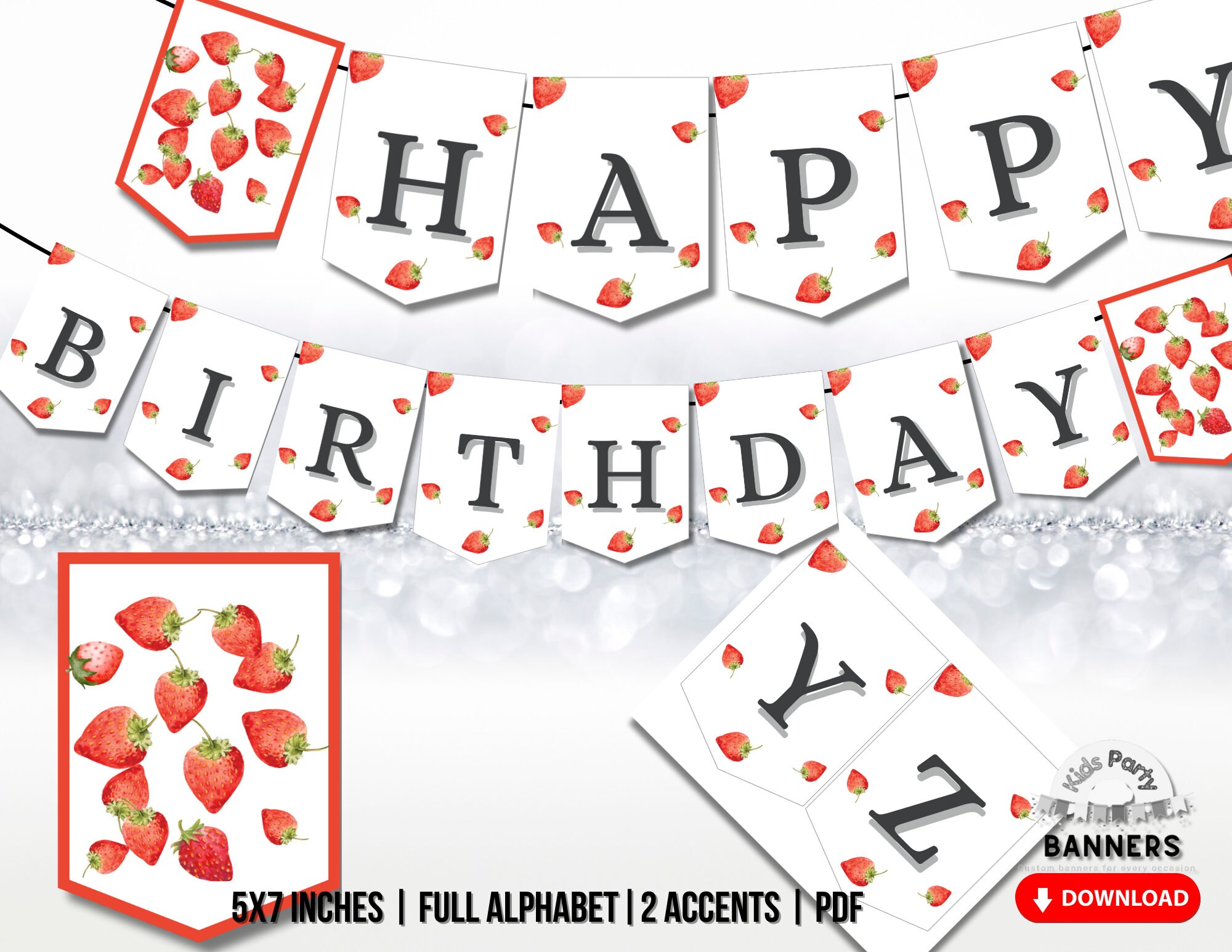 Printable Strawberry Delight: Instant Download Strawberry Theme ...