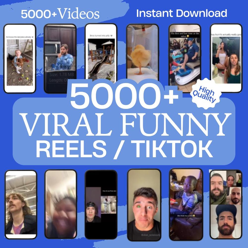 5000+ Viral Funny Reels Videos Bundle | Tiktok, Instagram, Youtube ...