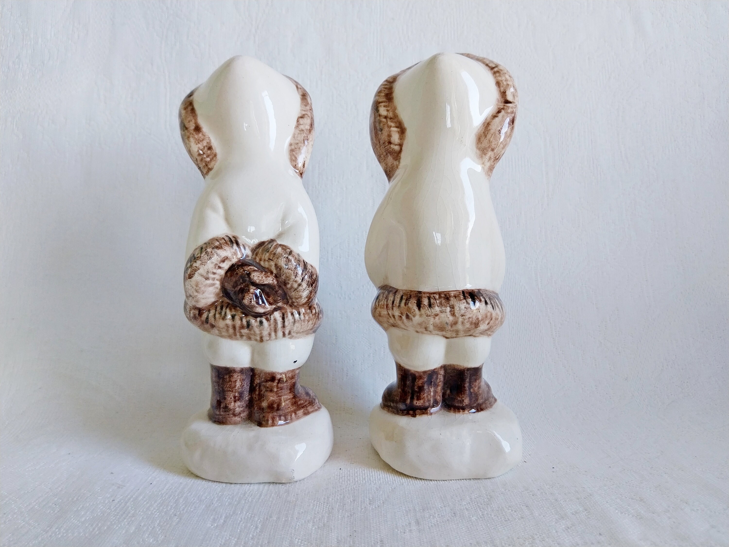 Vintage Eskimo Figurines Two Ceramic Eskimo Figures - Etsy