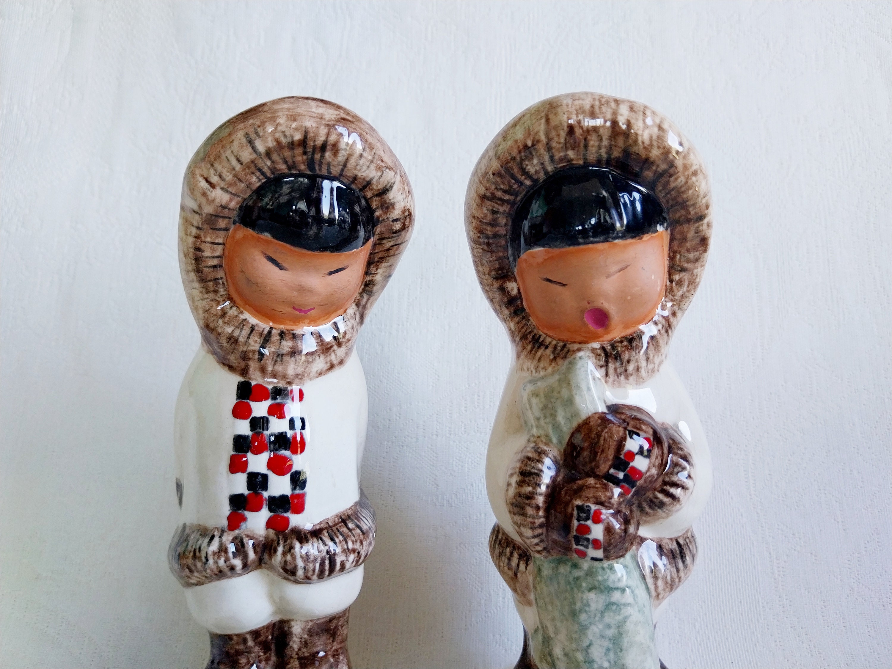 Vintage Eskimo Figurines Two Ceramic Eskimo Figures - Etsy