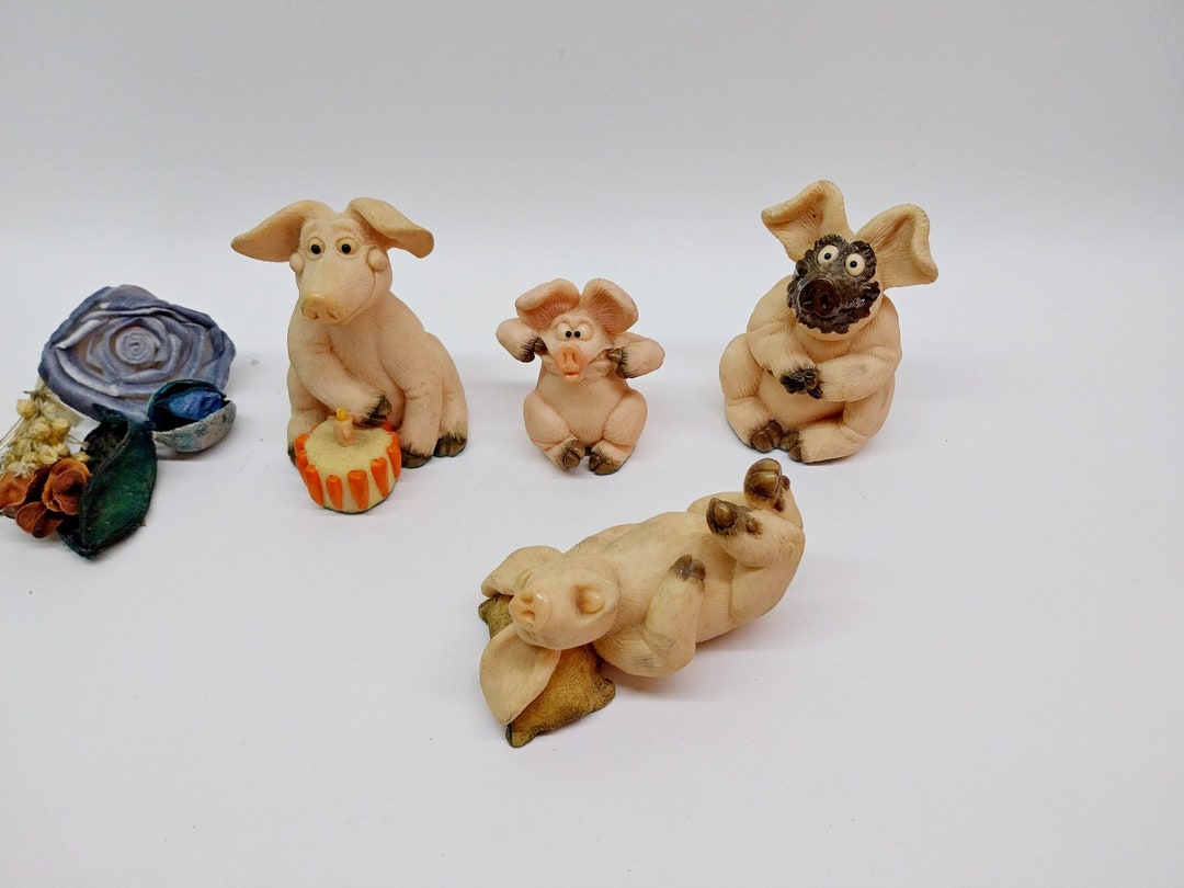 Vintage 90s Piggin' Collection Handmade Pig Figures by - Etsy