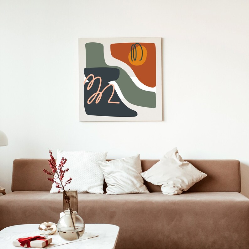 Minimalist Boho Abstract on Canvas Bohemian Art Prints - Etsy