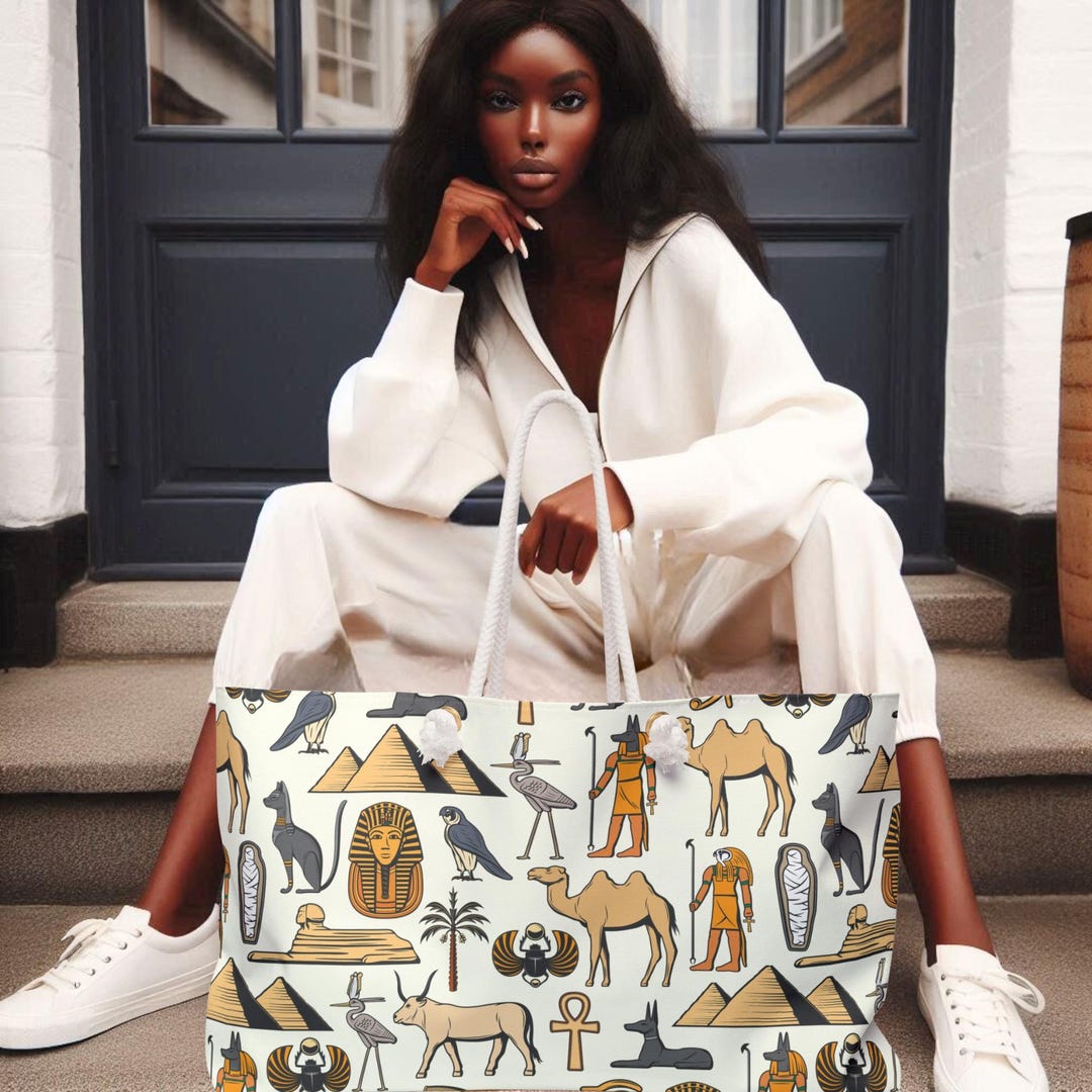 Egyptian Inspired Weekender Bag, Overnight Bag, Ethnic Totebag, Boho ...