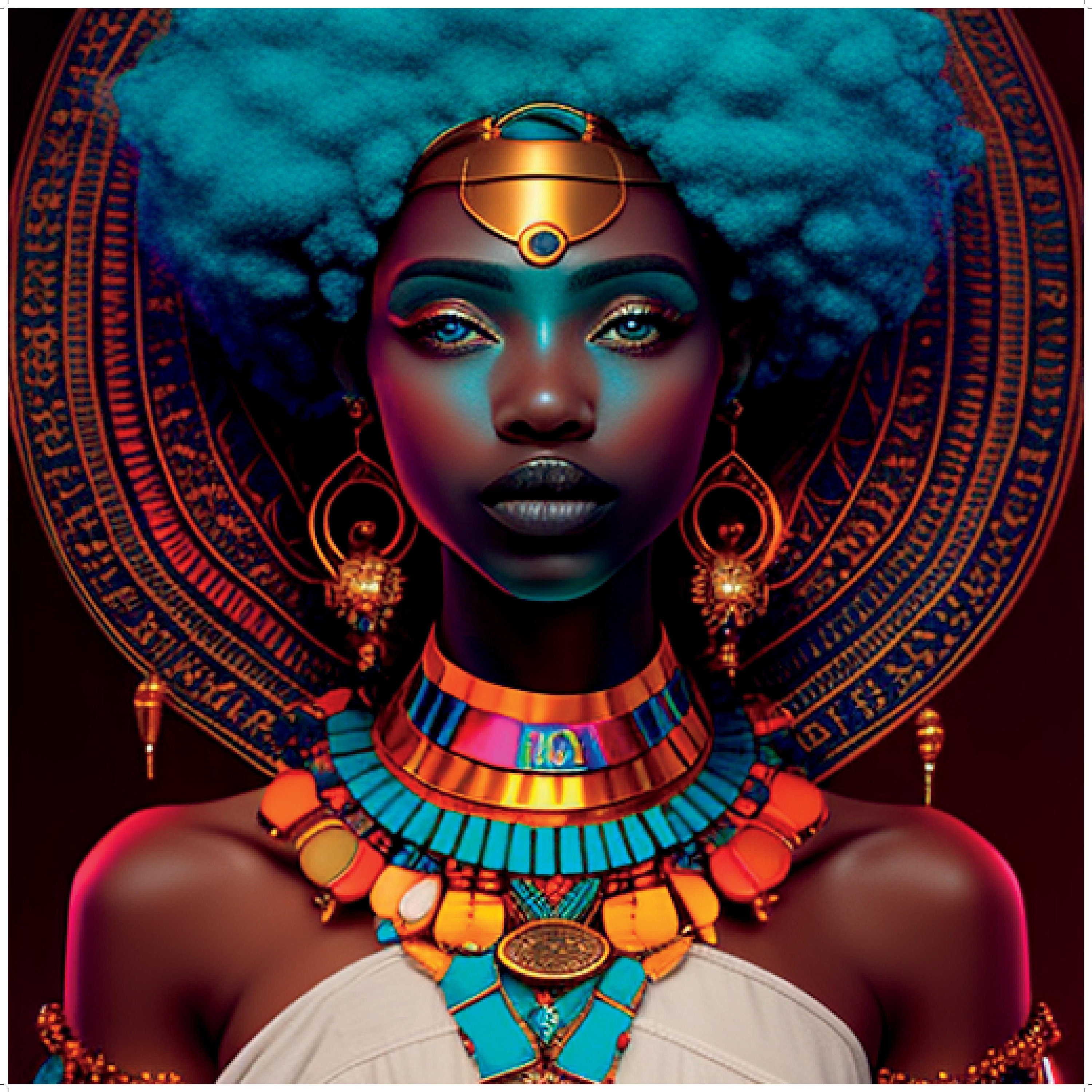 Azure Digital Art AI Art Black Art Afrofuturism Fantasy AI Printable ...