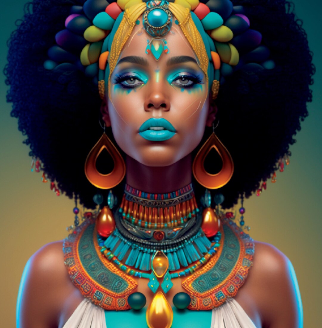 Radiya Digital Art AI Art Black Art Afrofuturism Fantasy Ai Printable ...