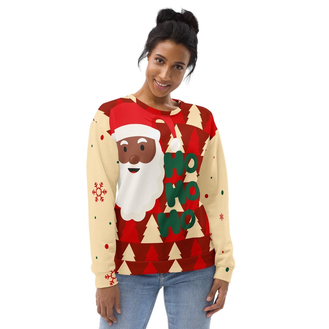 Black Santa Shirt, Black Santa Sweater, African American Santa, Novelty ...