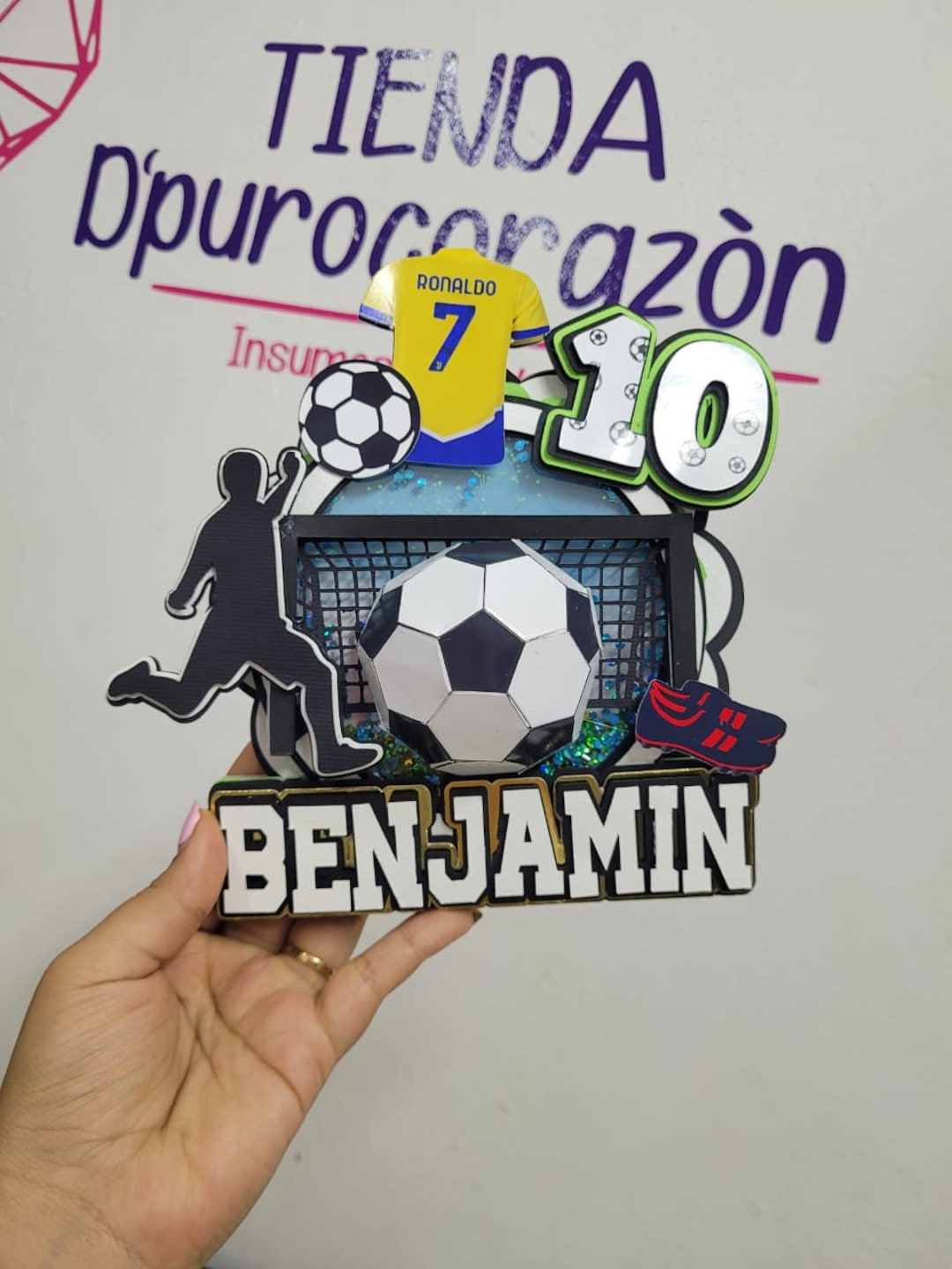 CAKETOPPER SOCCER 3D SHAKER - Etsy