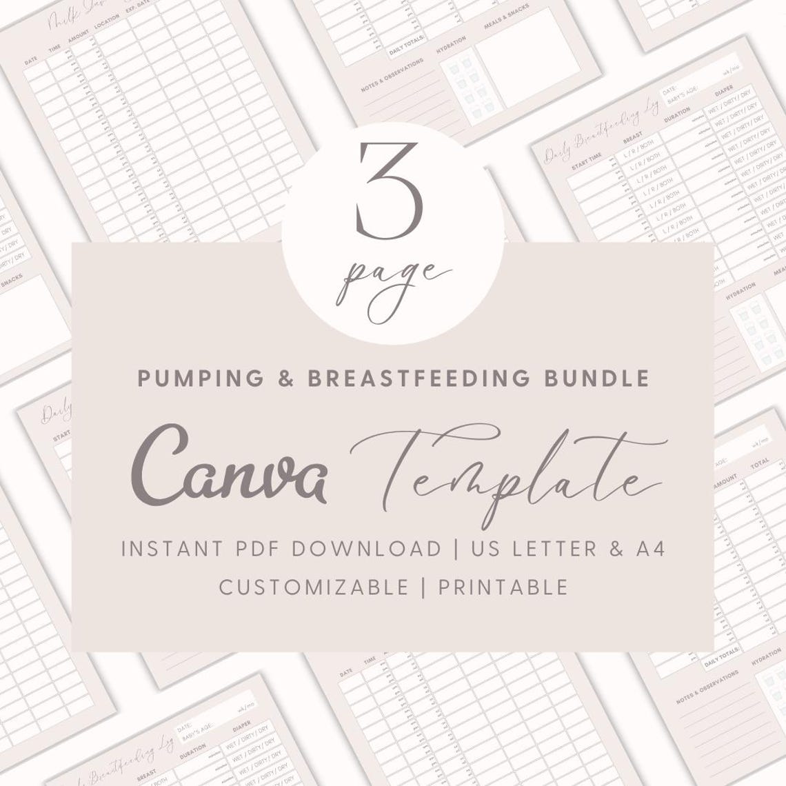 Printable Breastfeeding Log | Pumping Log | Milk Inventory Log ...
