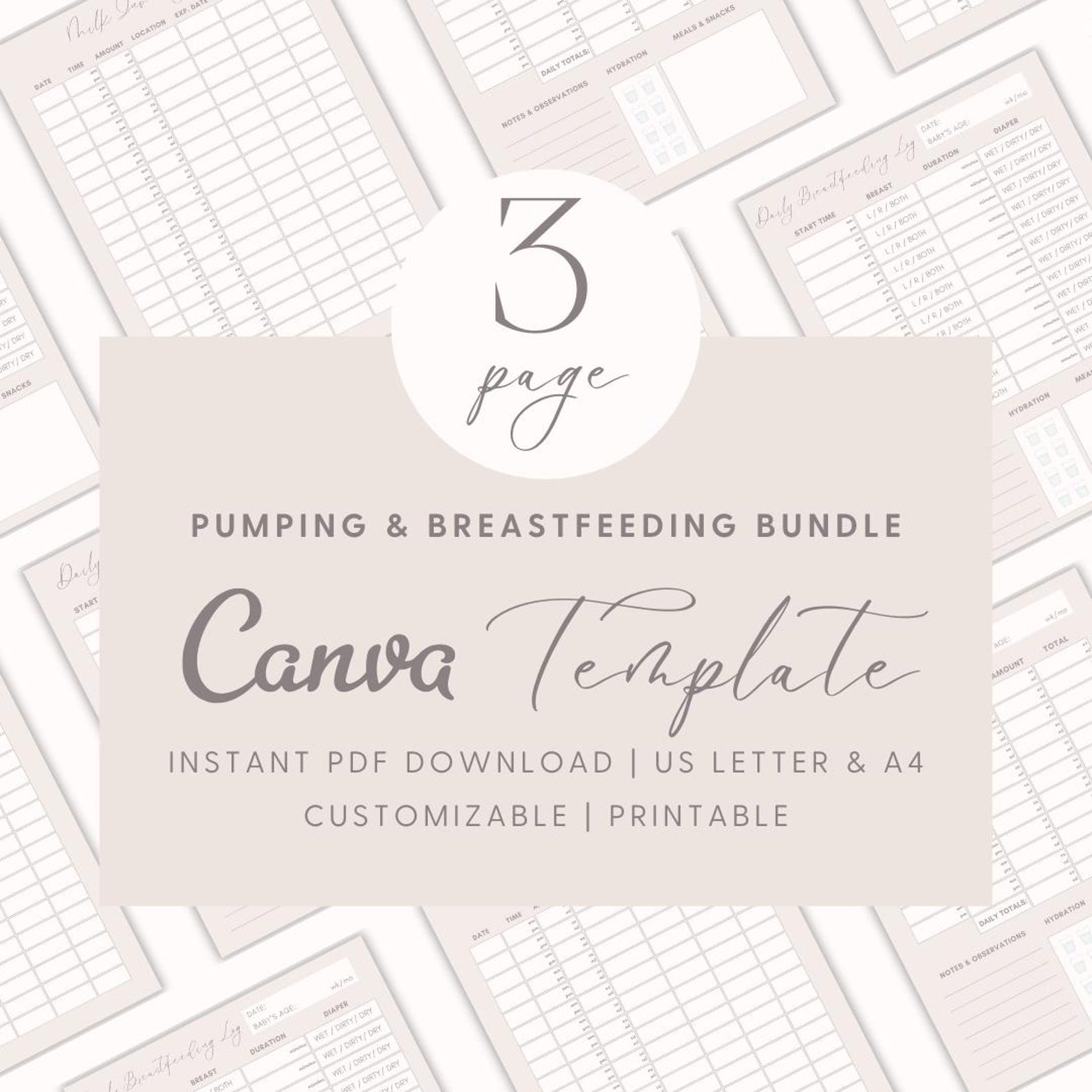 Printable Breastfeeding Log | Pumping Log | Milk Inventory Log ...